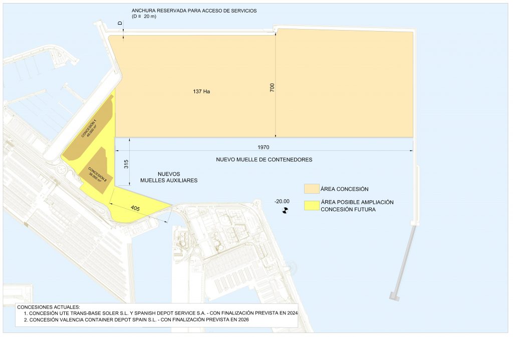 The new terminal of Valenciaport will have 2 km. of berthing line ...